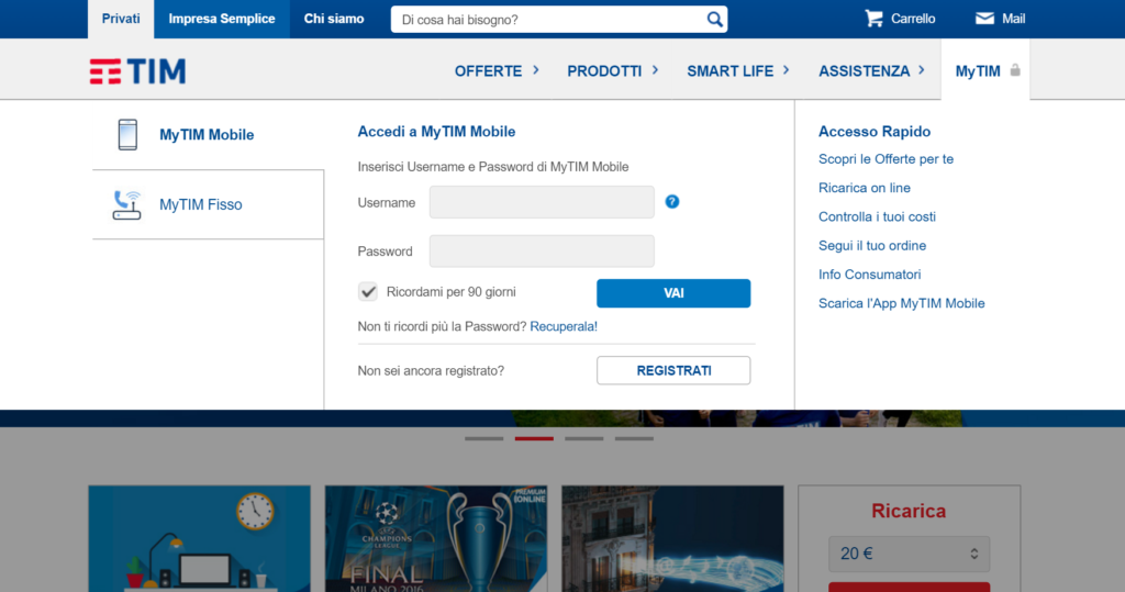 Servizio Assistenza clienti TIM Telecom Italia