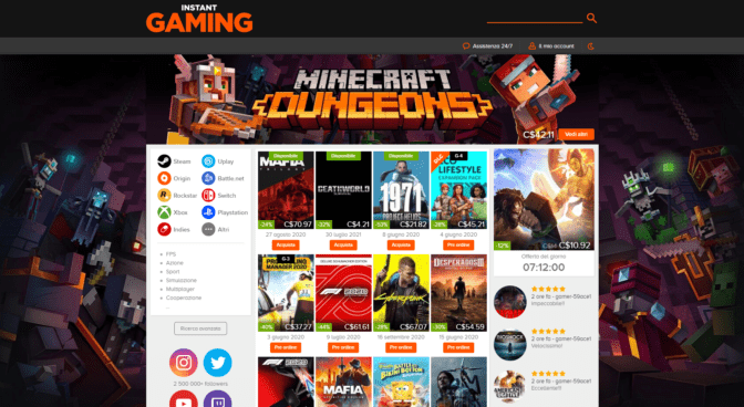 Servizio assistenza clienti Instant Gaming