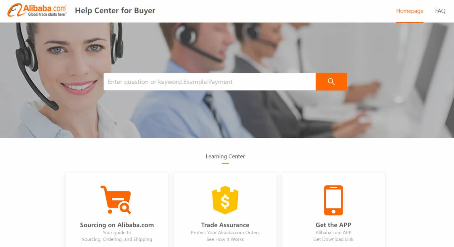 Servizio assistenza clienti Alibaba