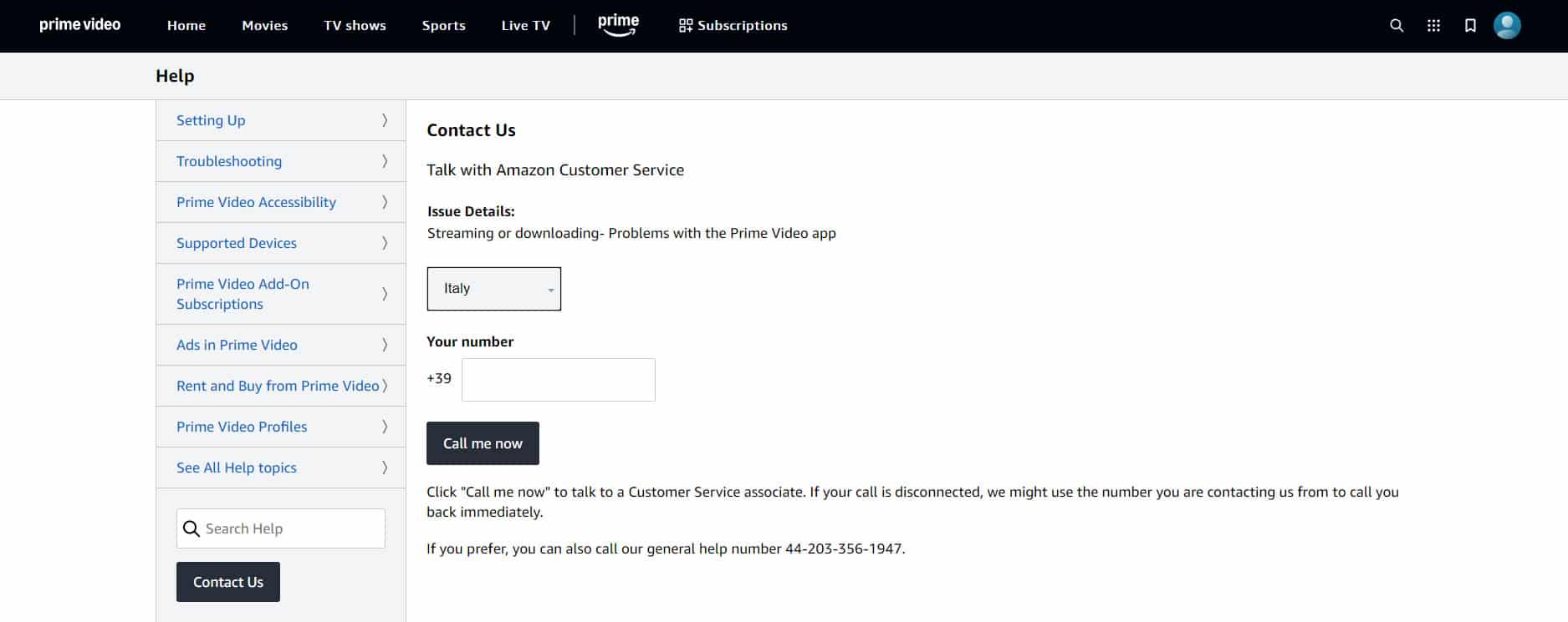 Assistenza Prime Video: come contattare il servizio clienti